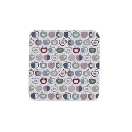 Krasilnikoff Untersetzer Happy Apples 10,5 x 10,5 cm, blue