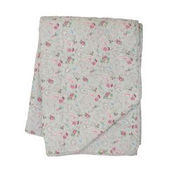 Krasilnikoff Quilt mit Paisley Muster, Pink-Grey 180 x 130 cm