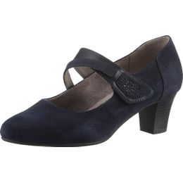 Jana Damen Spangenpumps mit Klettverschluss dunkelblau Gr&ouml;&szlig;e 41
