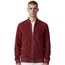 Herren Burgundy Goat Suede MA-1 Bomberjacke-Antalya