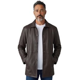Herren braune Lederjacke mit langem Kragen &ndash; Bergen