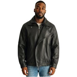 Herren Schwarze Lammleder-Biker-Bomber-Blouson-Jacke &ndash; Dunedin