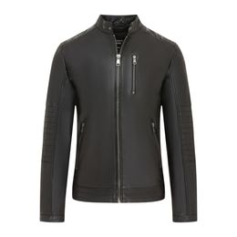 Herren Quilted Black Lamb Leather Biker Jacke &ndash; Formel