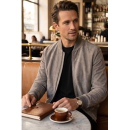 Herren Grey Goat Suede MA-1 Bomberjacke &ndash; North