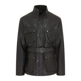 Herren Schwarze Lammleder-Safari-Parkajacke &ndash; Edinburgh