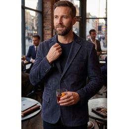 Herren italienische Marine-Wildlederblazerjacke &ndash; Hohl