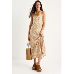 Bl&uuml;ten Midi-Kleid mit Schlitz
