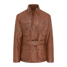 Herren beige Lammleder-Safari-Parka-Jacke &ndash; Edinburgh