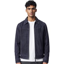 Herren Navy Goat Wildleder Harrington-Bikerjacke &ndash; Bursa