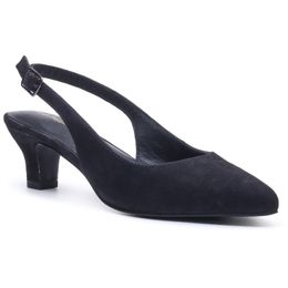Hush Puppies Nahla Schnalle Kitten Heel Damen Schwarze Spitz Slingback Schuhe