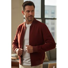 Herren Burgundy Goat Wildleder MA-1 Bomberjacke &ndash; North