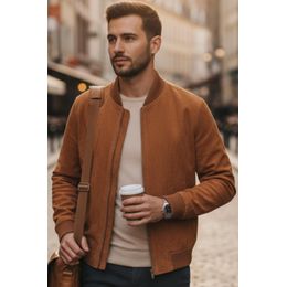 Mens Tan Goat Wildleder MA-1 Bomberjacke &ndash; North