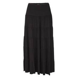 Damen Maxirock, Schwarz, Gr. 40/42, Beachtime by Lascana, Lange R&ouml;cke, Material: Viskose