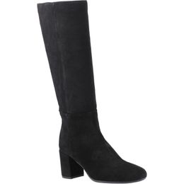 Hush Puppies Oprah Wildleder Lange Leder Damen Schwarz Absatz Kniehohe Stiefel