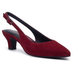 Hush Puppies Nahla Schnalle Kitten Heel Damen Bordeaux Spitz Slingback Schuhe
