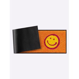 Salonloewe Fu&szlig;matte, Orange, Gr. 30x75 cm - rechteckig, Fu&szlig;matten, Material: Polyamid. R&uuml;ckseite: Gummi