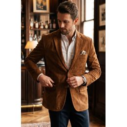 Herren Italian Tan Wildleder-Blazerjacke &ndash; Hohl