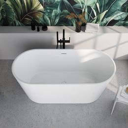 evineo ineo3 freistehende Badewanne mit Schlitz-&Uuml;berlauf L: 165 B: 75 H: 60 cm, BE4086WH,