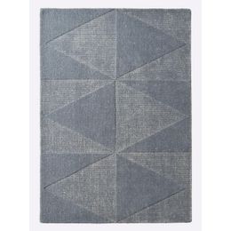 HEINE HOME Teppich, Grau, Gr. 60x90 cm - rechteckig, Teppiche, Material: Schurwolle
