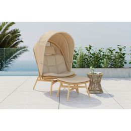 Ambia Garden Sonneninsel, Natur, Beige, Metall, Kunststoff, Textil, 2-teilig, F&uuml;llung: Schaumstoff, 84x71x141 cm, Loungem&ouml;bel, Sonneninseln