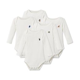 Tchibo - 5 Langarmbodys - Baby - Gr. 50/56 - rot/print
