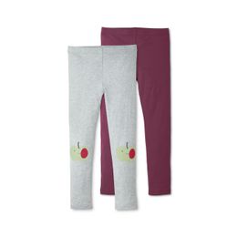 Tchibo - 2 Leggings - M&auml;dchen - Gr. 110/116 - grau/print