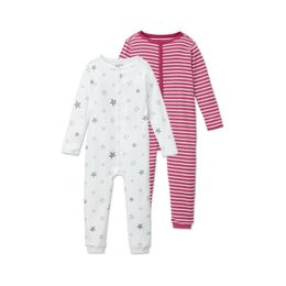 Tchibo - 2 Pyjamas - M&auml;dchen - Gr. 98/104 - wei&szlig;/print
