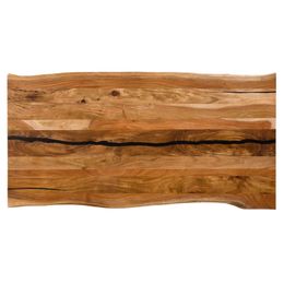 Baumtisch Akazie 240x100x74 natur lackiert / Epoxid schwarz, Kreuzgestell anthrazit matt EPOXY
