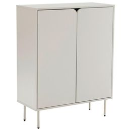Xora Highboard, Seidengrau, Metall, Holzwerkstoff, 2 F&auml;cher, 80x103x35 cm, Wohnzimmer, Kommoden & Sideboards, Highboards