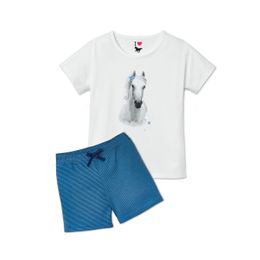Tchibo - Shorty-Pyjama - M&auml;dchen - Gr. 110/116 - dunkelblau/gestreift