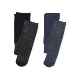 Tchibo - 2 Glitzerstrumpfhosen - M&auml;dchen - Gr. 146/152 - dunkelblau