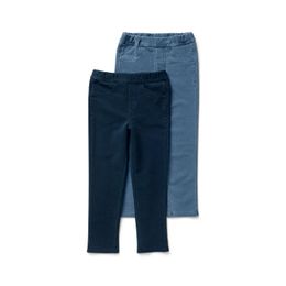 Tchibo - 2 Kinder-Jeggings ‒ Fit &raquo;Mia&laquo; - M&auml;dchen - Gr. 122/128 - dunkelblau