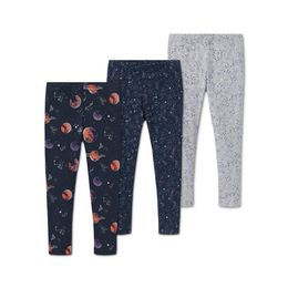 Tchibo - 3 Leggings - M&auml;dchen - Gr. 110/116 - dunkelblau/print