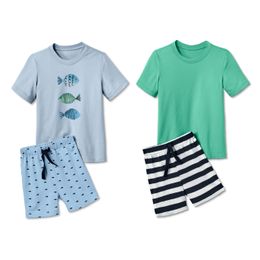Tchibo - 2 Baumwoll Shorty-Pyjamas - Jungen - Gr. 110/116 - dunkelblau