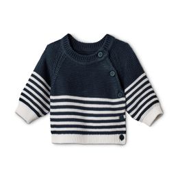 Tchibo - Baby Baumwoll-Strickpullover - Baby - Gr. 50/56 - dunkelblau/gestreift