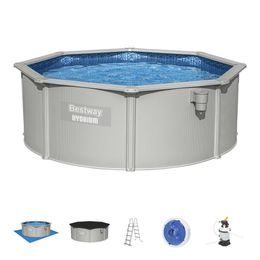 Bestway Pool 56574Gs Hydrium, Grau, Blau, Kunststoff, Metall, Mosaik, 122 cm, Freizeit, Pools und Wasserspa&szlig;, Pools, Aufstellpools