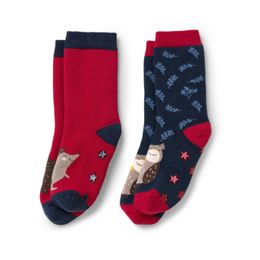 Tchibo - 2 Paar Kinder-Antirutsch-Socken - Kinder - Gr. 35-38 - dunkelblau/jacquard