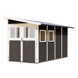 Karibu Anlehn-Ger&auml;tehaus - 181x355x230cm - grau -