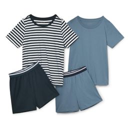 Tchibo - 2 Kinder-Pyjamas - Jungen - Gr. 134/140 - dunkelblau/gestreift