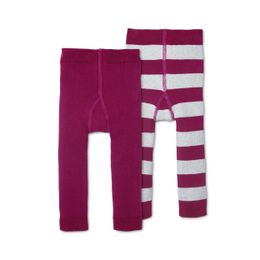 Tchibo - 2 Thermoleggings - Baby - Gr. 86/92 - grau/gestreift