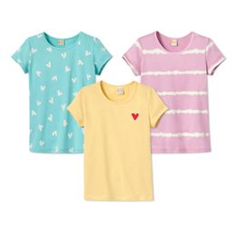 Tchibo - 3 T-Shirts - M&auml;dchen - Gr. 98/104 - wei&szlig;