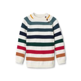 Tchibo - Kleinkind-Strickpullover - Kinder - Gr. 110/116 - wei&szlig;/gestreift