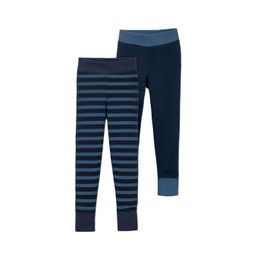 Tchibo - 2 lange Unterhosen - Kinder - Gr. 146/152 - dunkelblau/gestreift