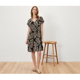 Tchibo - Jerseykleid mit Alloverprint - Damen - Gr. S - schwarz/print
