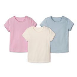 Tchibo - 3 Baumwoll-T-Shirts - M&auml;dchen - Gr. 110/116 - hellgrau