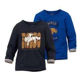Tchibo - 2 Langarmshirts - Baby - Gr. 86/92 - dunkelblau/print