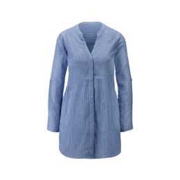 Tchibo - Gestreifte Longbluse - Damen - Gr. 42 - hellblau/gestreift