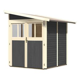 Karibu Anlehn-Ger&auml;tehaus - 181x181x230cm - grau -