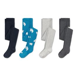 Tchibo - 4 Thermostrumpfhosen - Baby - Gr. 86/92 - dunkelgrau/jacquard