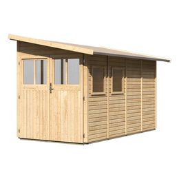 Karibu Anlehn-Ger&auml;tehaus - 181x355x230cm - braun -